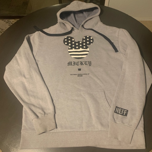 Neff | Shirts | Disney Collection By Neff Mickey Grey Hoodie Mens L ...